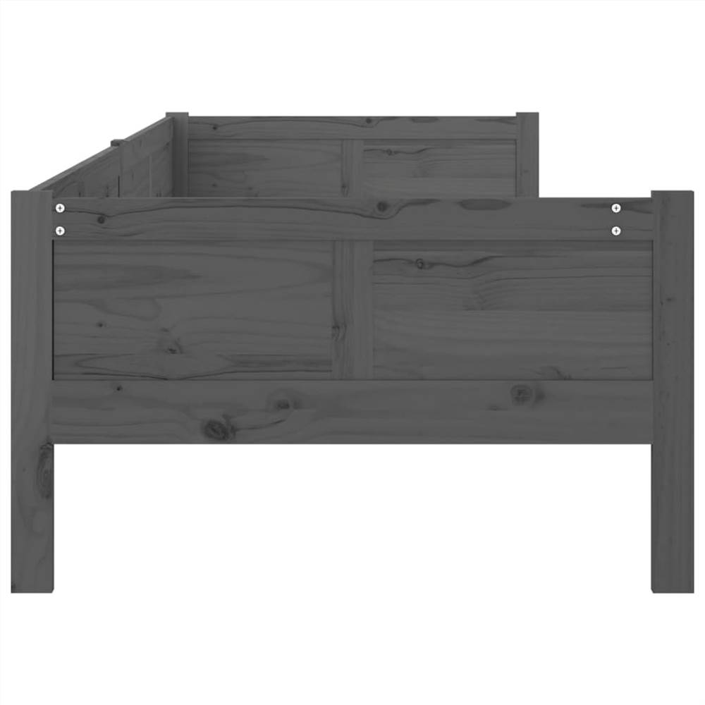 Day Bed Grey Solid Wood Pine 90x200 cm
