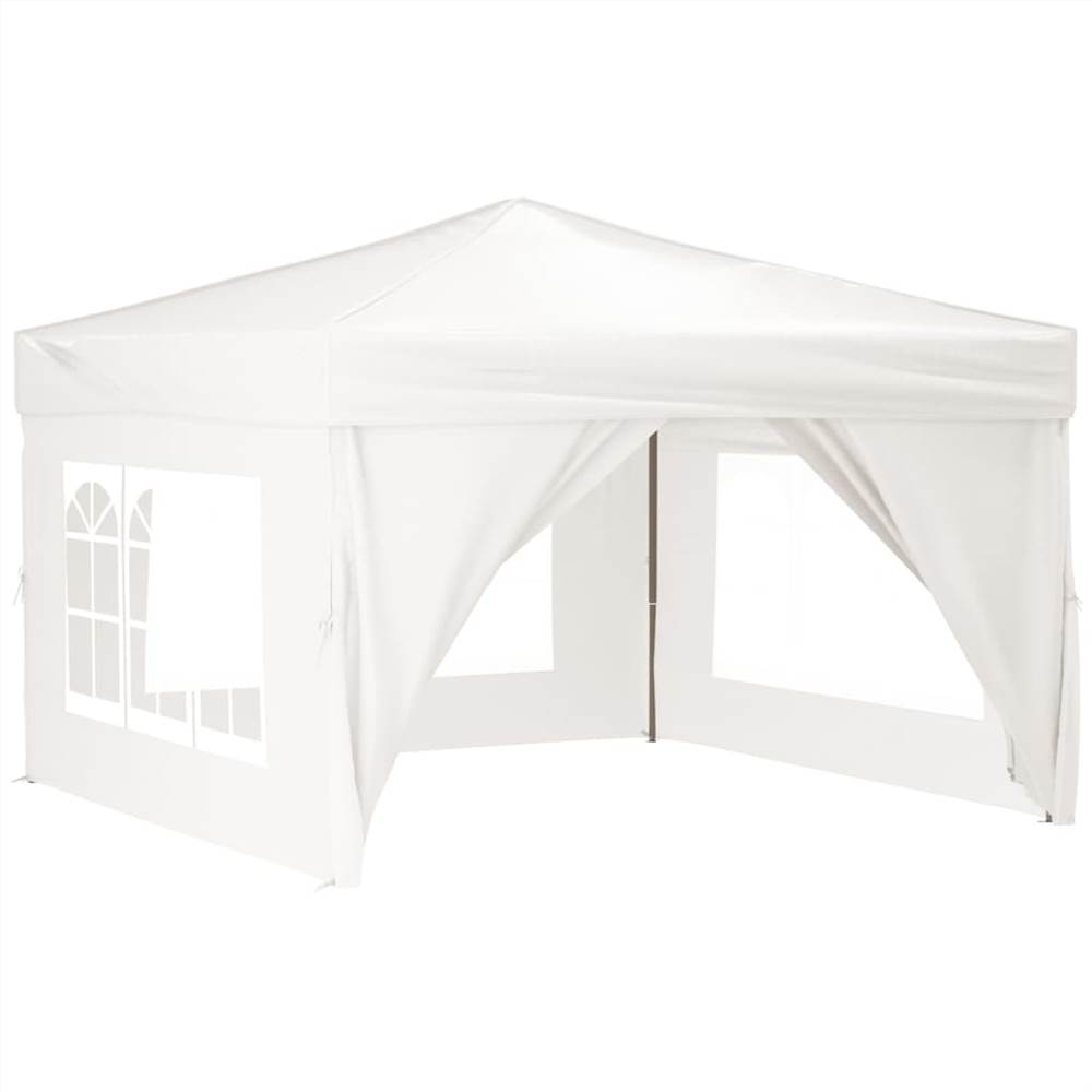 Folding Party Tent with Sidewalls White 3x3 m