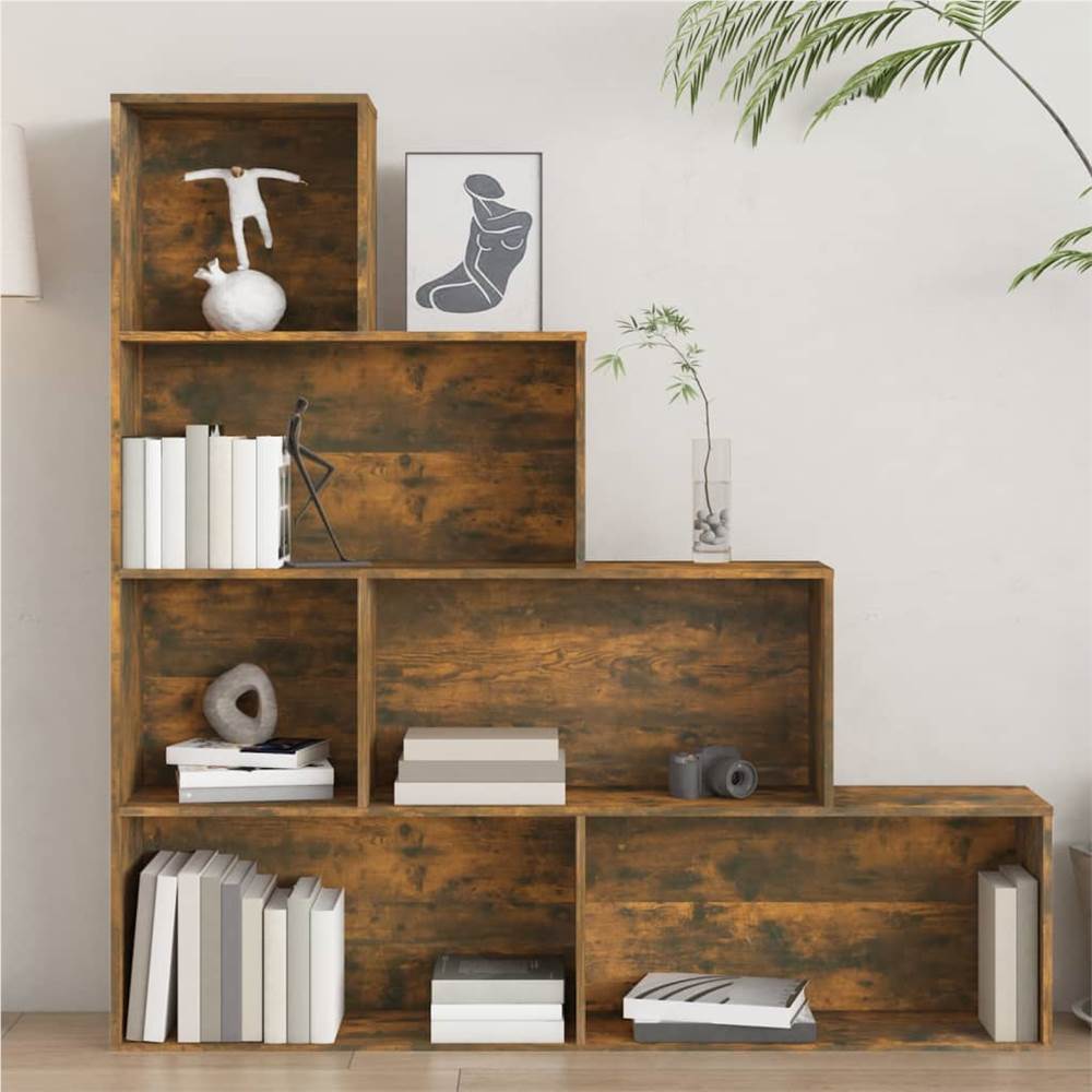 Book Cabinet Smoked Oak 155x24x160 cm