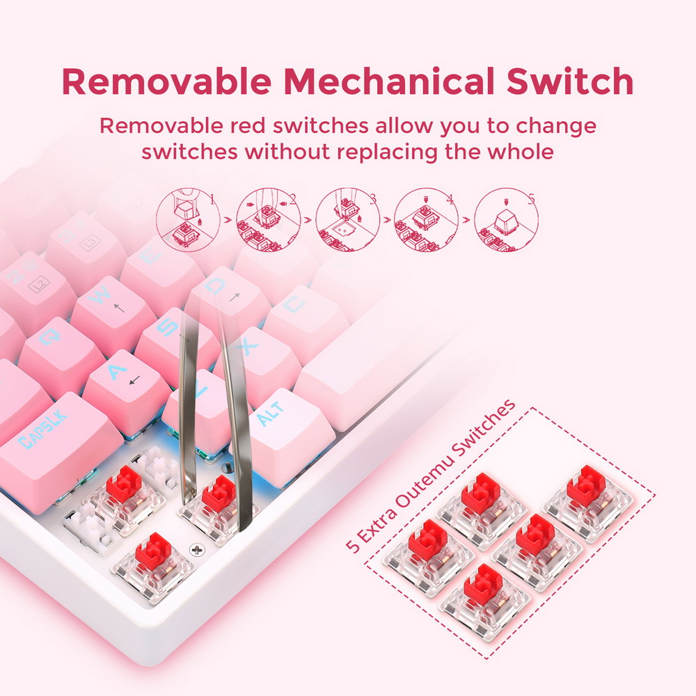 Redragon K576 TKL Wired Mechanical Keyboard Red Switch