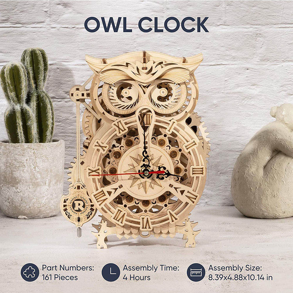 ROBOTIME LK503 Owl Clock Puzzle