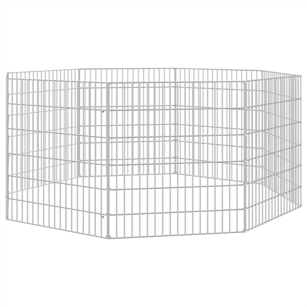 8-Panel Rabbit Cage 54x60 cm Galvanised Iron