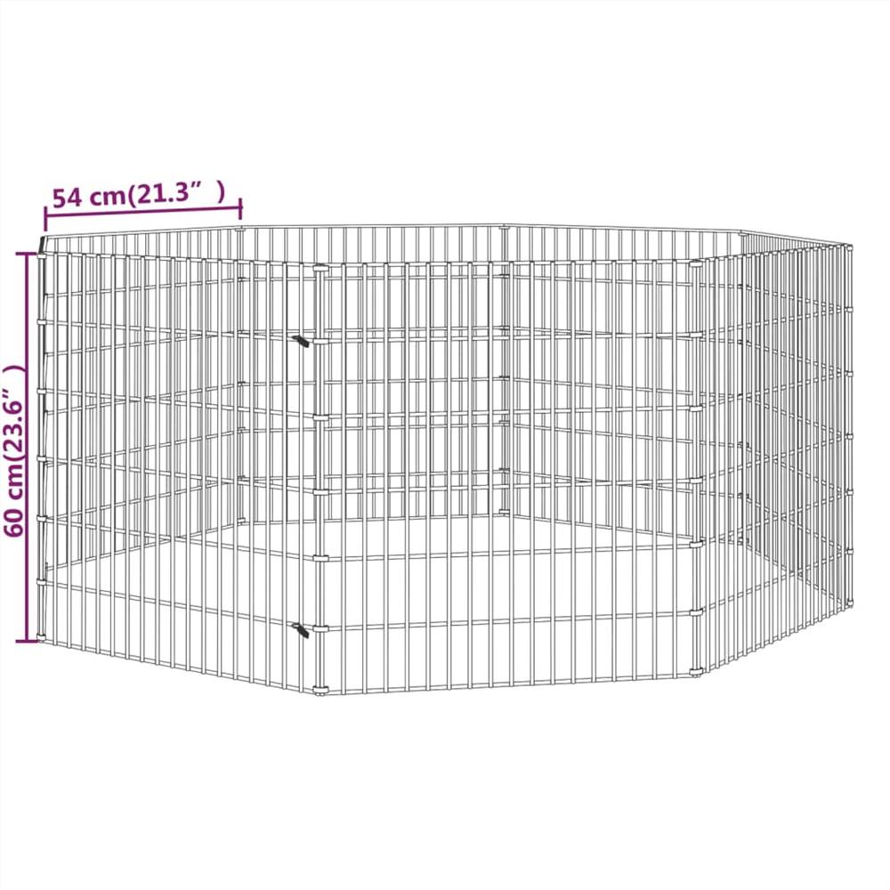 8-Panel Rabbit Cage 54x60 cm Galvanised Iron