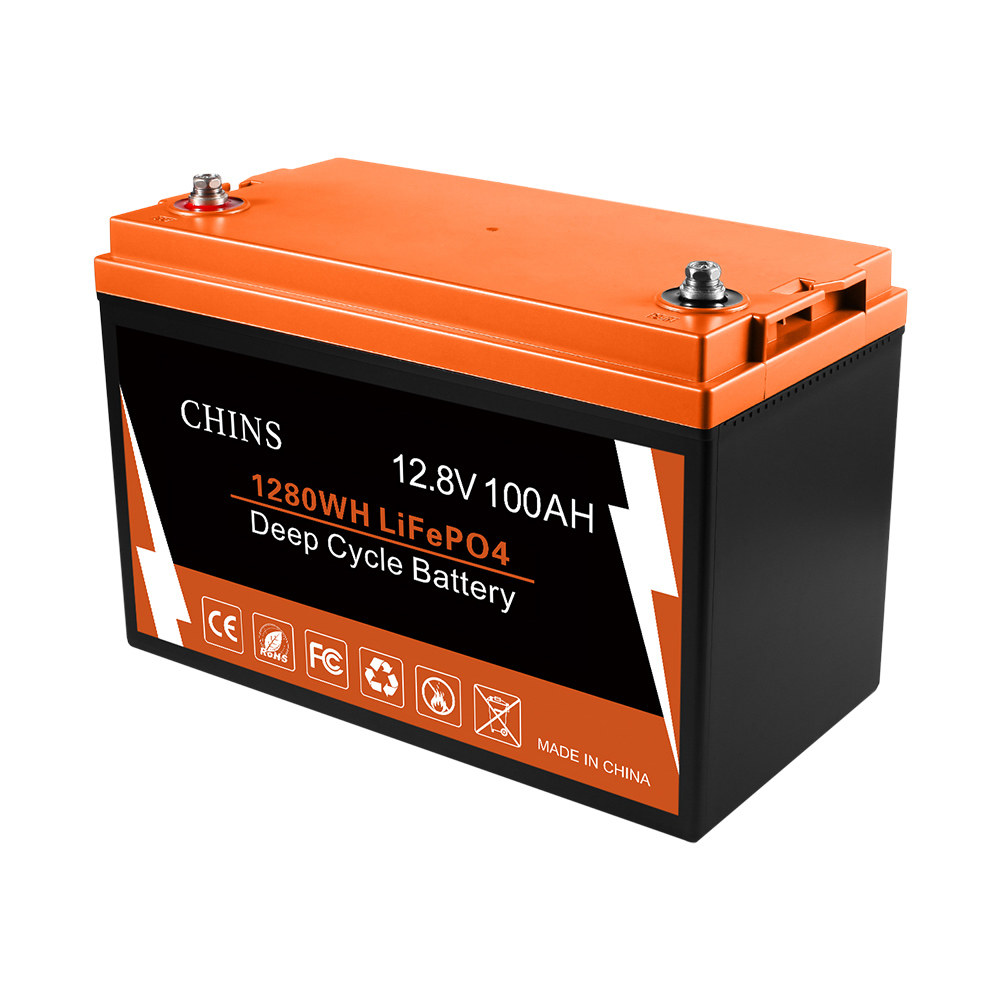 CHINS 12V 100Ah LiFePO4 Lithium Battery