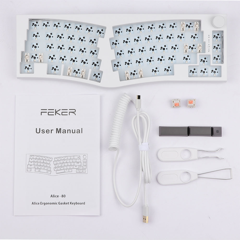 FEKER Alice 80 Split Wired/Wireless Mechanical Keyboard White