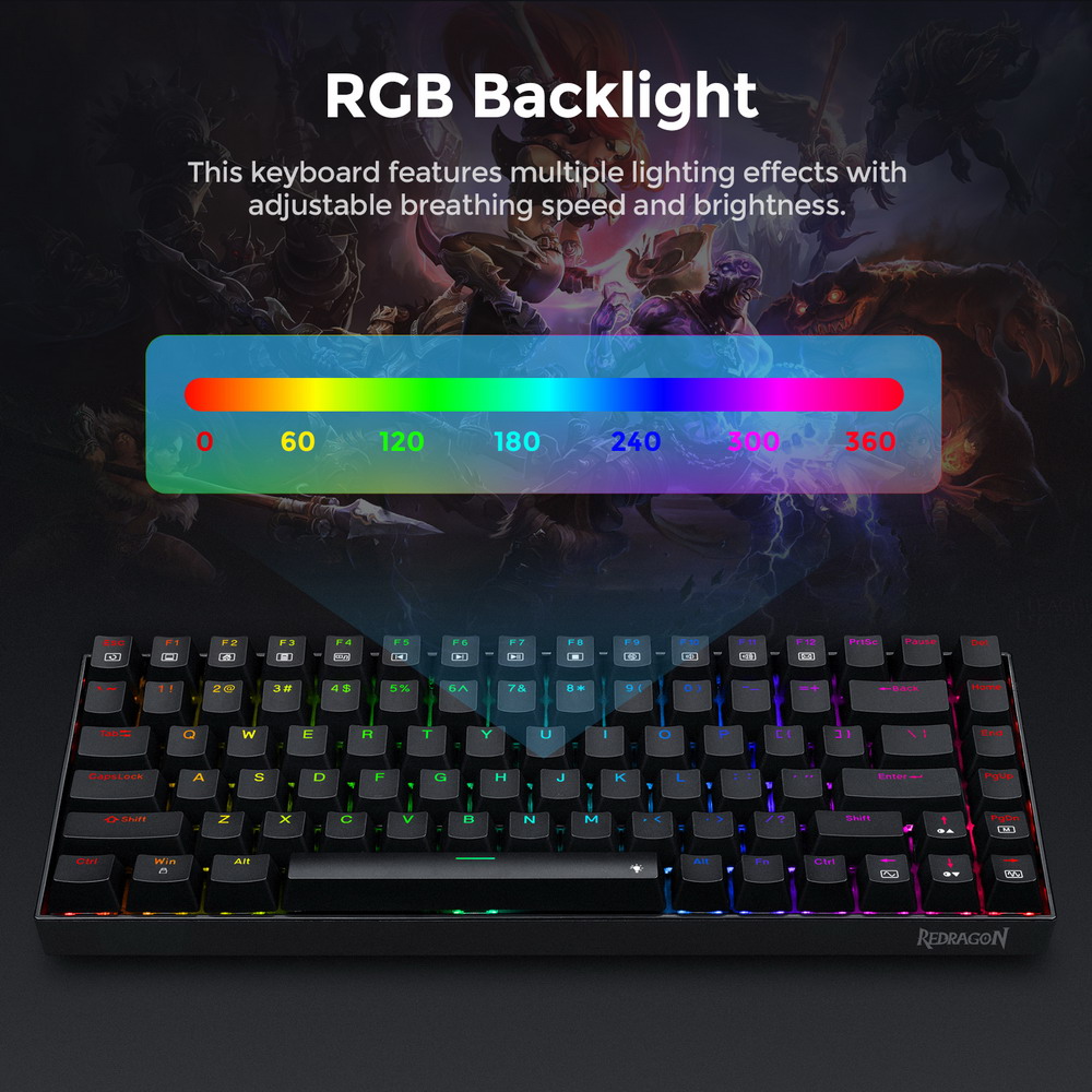 Redragon K629-RGB 75% Rainbow Backlight Mechanical Gaming keyboard