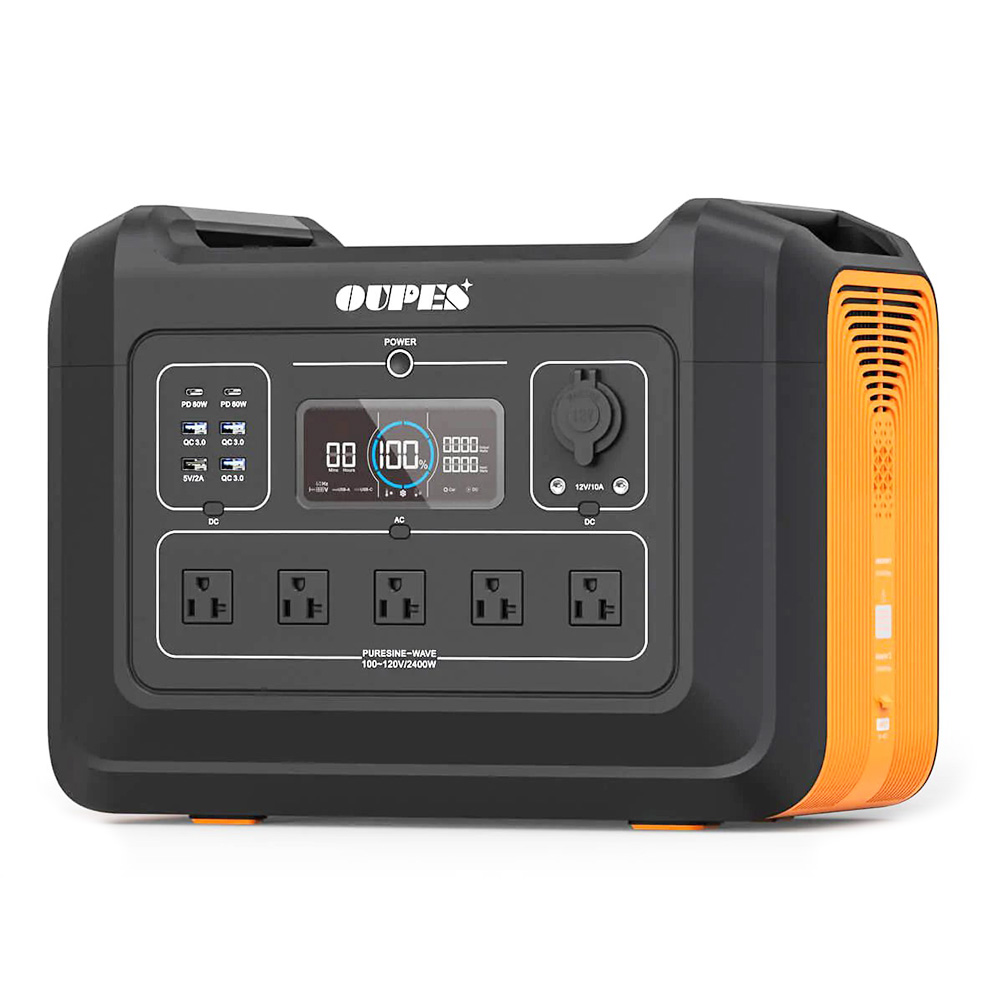 OUPES 2400W Portable Power Station + 240W Solar Panels US Plug