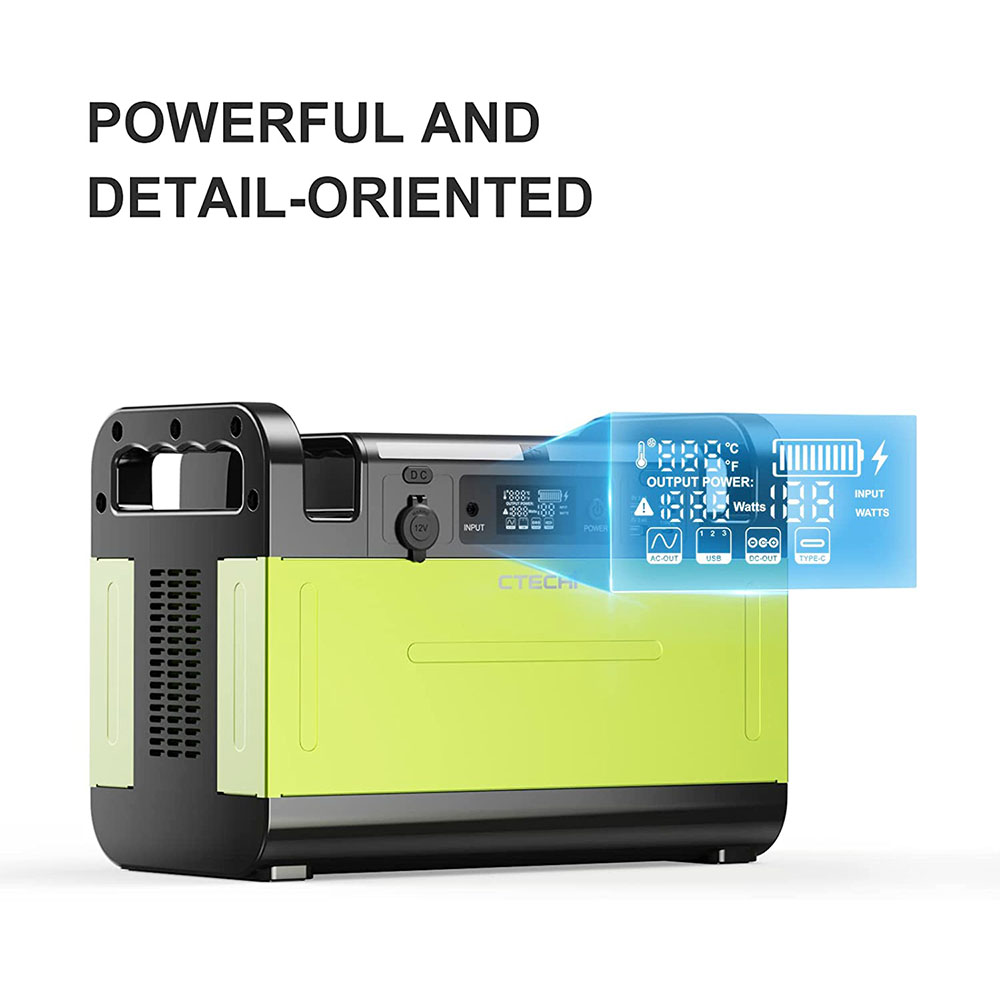 CTECHi GT1500 1500W 1210Wh Portable Power Station + 120W Solar Panel