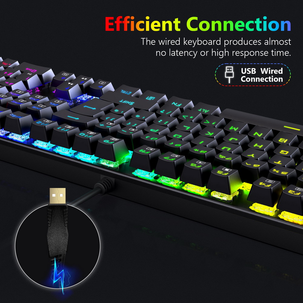 Redragon 105-Key Mechanical Keyboard RGB Backlit UK layout