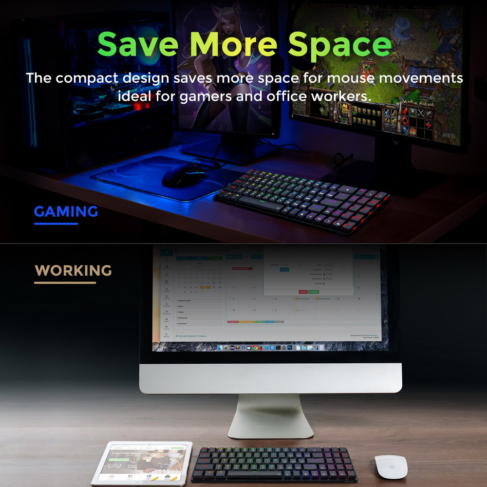 Redragon K626P-KBS Ashe Pro Wireless RGB Mechanical Keyboard Black