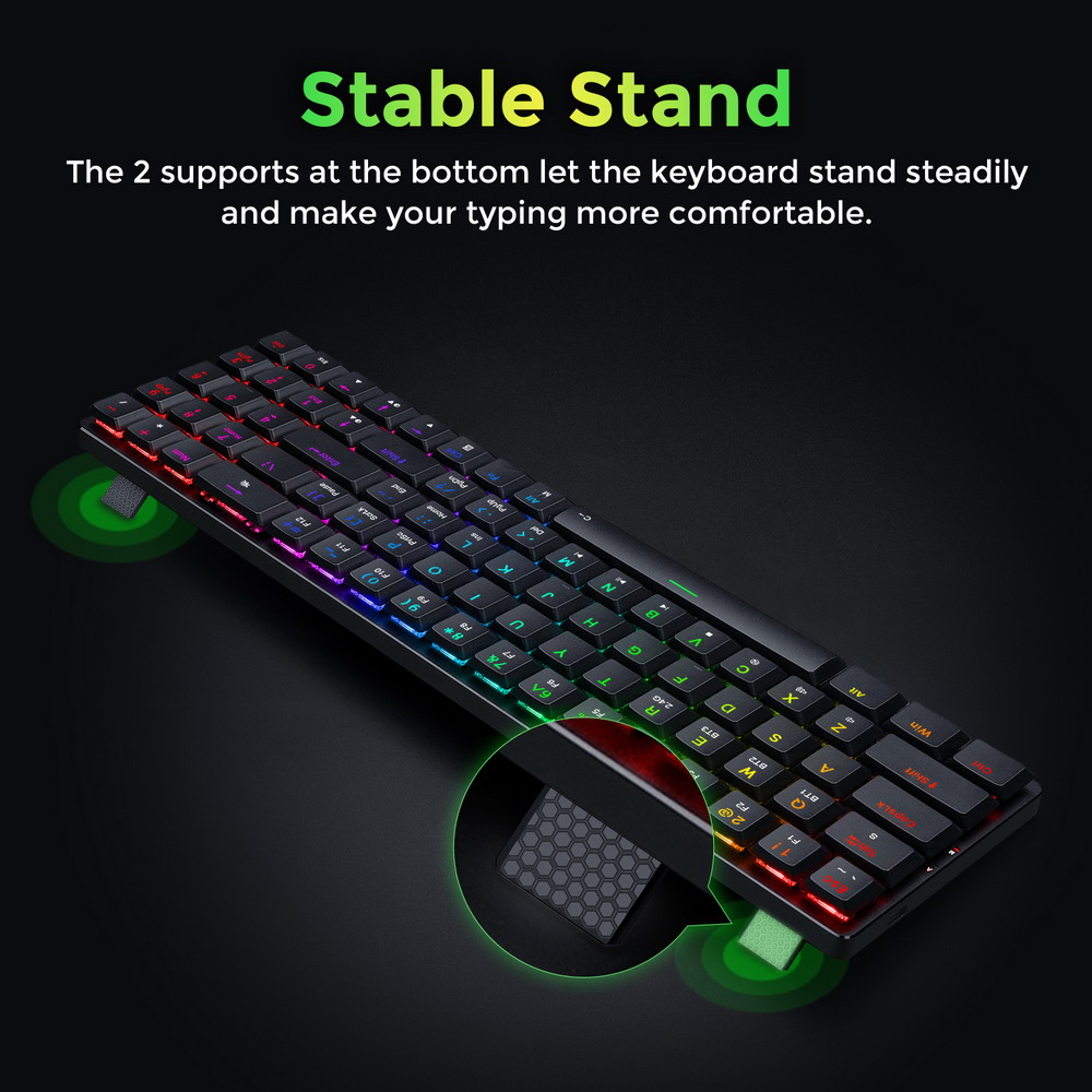 Redragon K626P-KBS Ashe Pro Wireless RGB Mechanical Keyboard Black