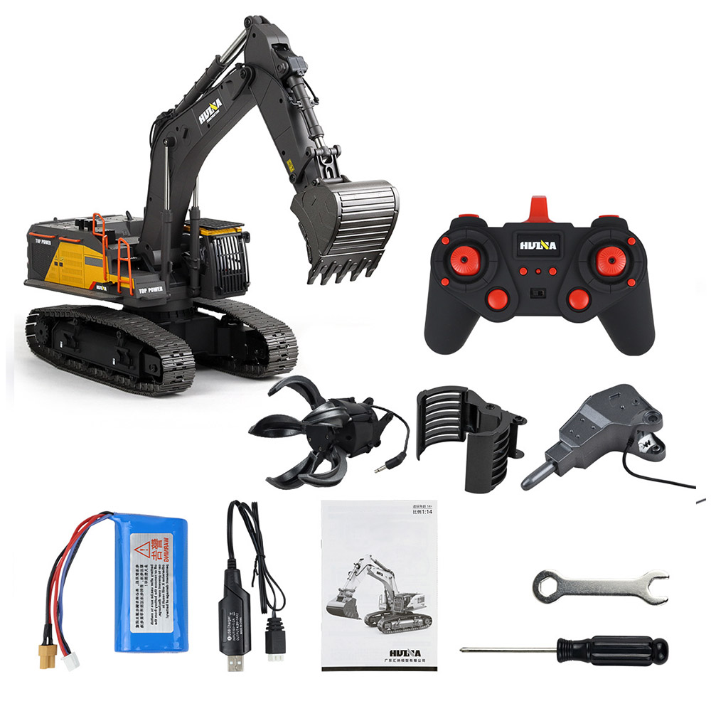 HUINA 1:14 Alloy Excavotor Model 22-Channel RC Toy for Boy Grey