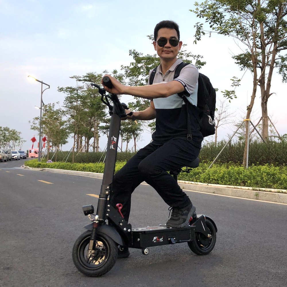 FLJ SK1 1200W Motor Electric Scooter 10 Inch 35AH 45km/h with Seat