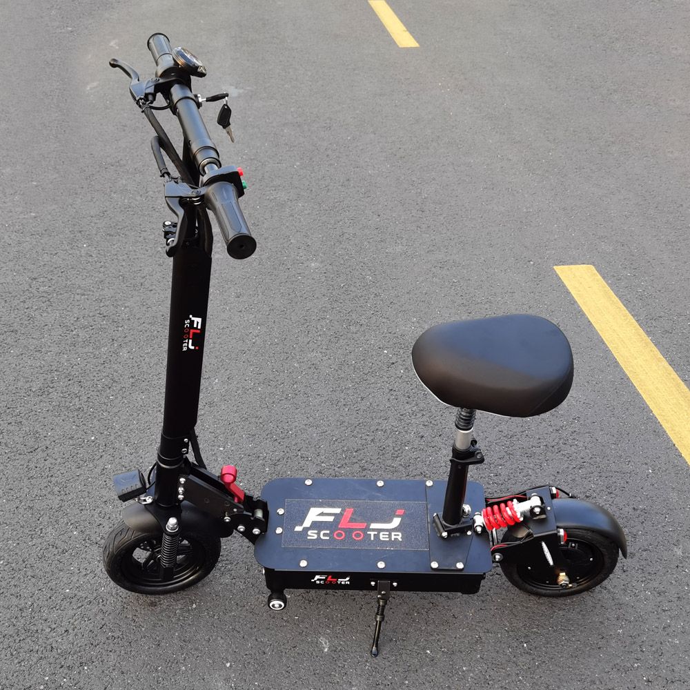 FLJ SK1 1200W Motor Electric Scooter 10 Inch 35AH 45km/h with Seat