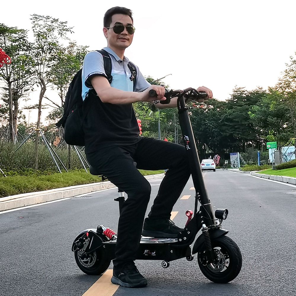 FLJ SK1 1200W Motor Electric Scooter 10 Inch 35AH 45km/h with Seat