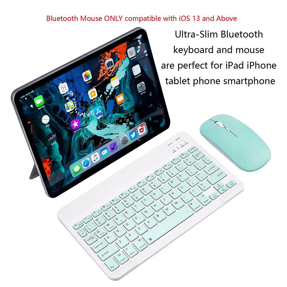 Ultra-Slim Bluetooth Keyboard and Mouse Combo Rechargeable Blue