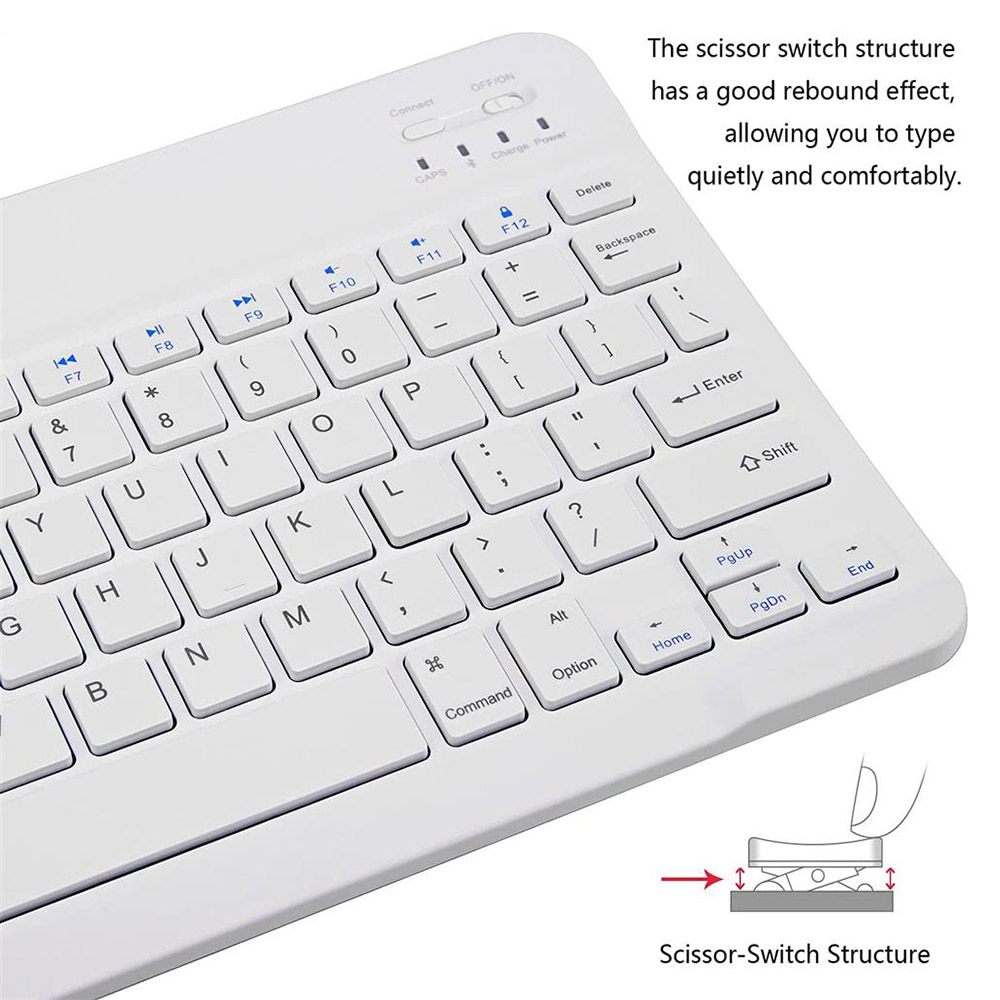 Ultra-Slim Bluetooth Keyboard and Mouse Combo Rechargeable White