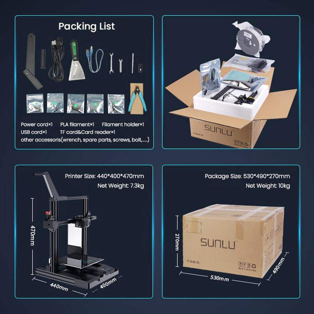 Sunlu T3 3D Printer Up to 250mm/s
