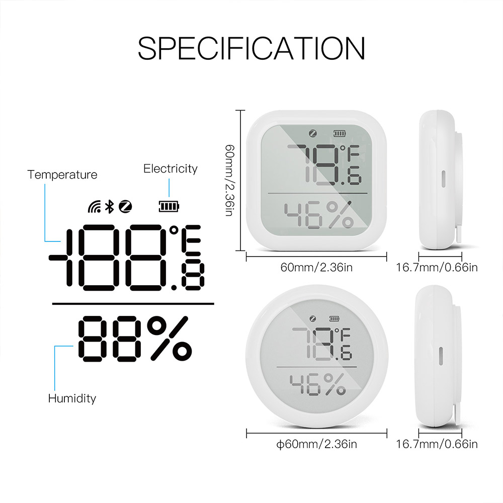 MoesHouse ZigBee Smart Temperature Humidity Sensor Square