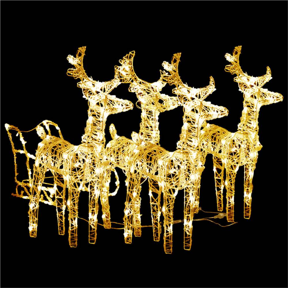 Reindeers & Sleigh Christmas Decoration 240 LEDs Acrylic
