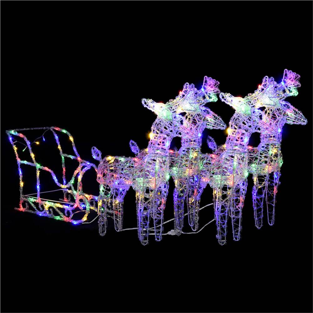 Reindeers & Sleigh Christmas Decoration 240 LEDs Acrylic