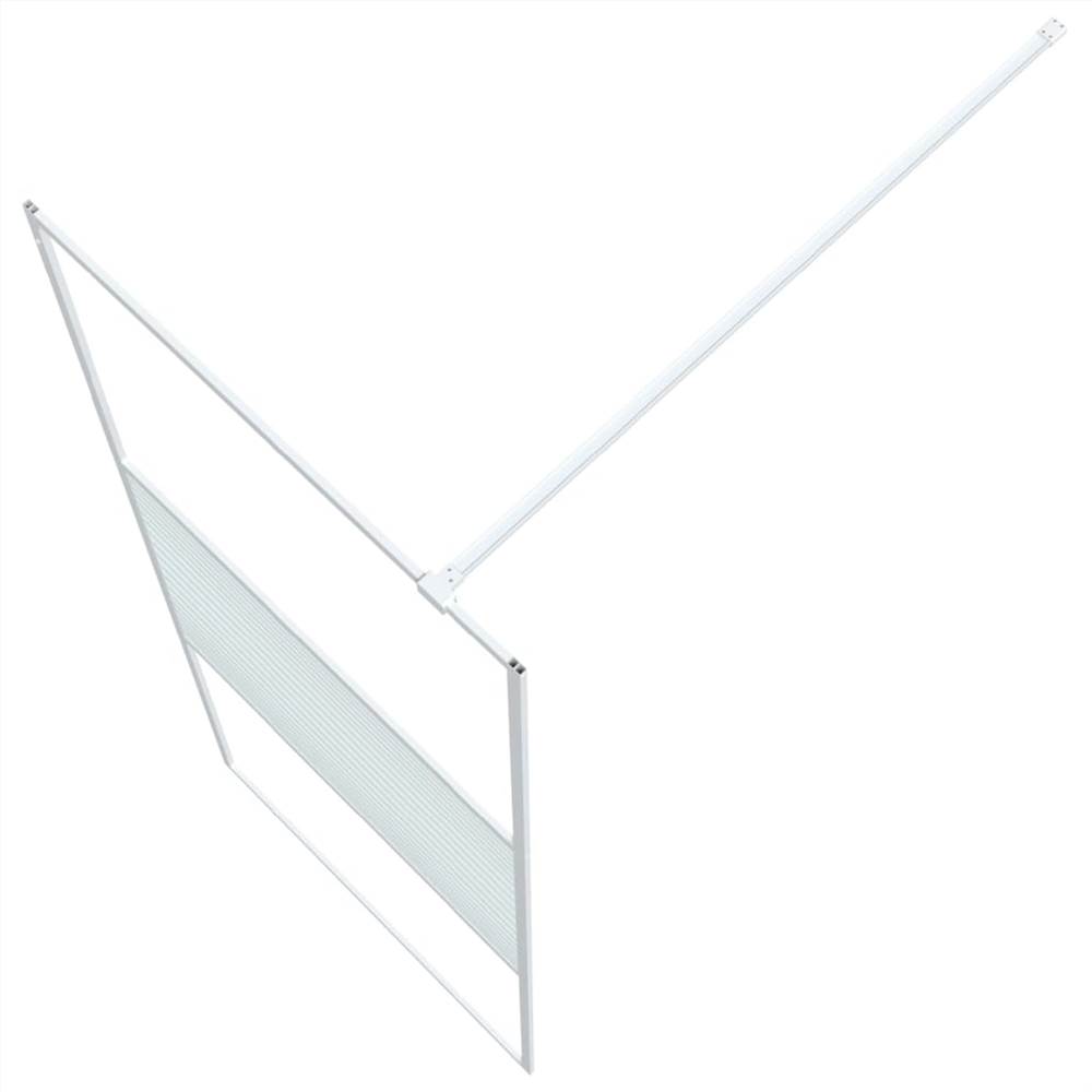 Walk-in Shower Wall White 80x195 cm Clear ESG Glass