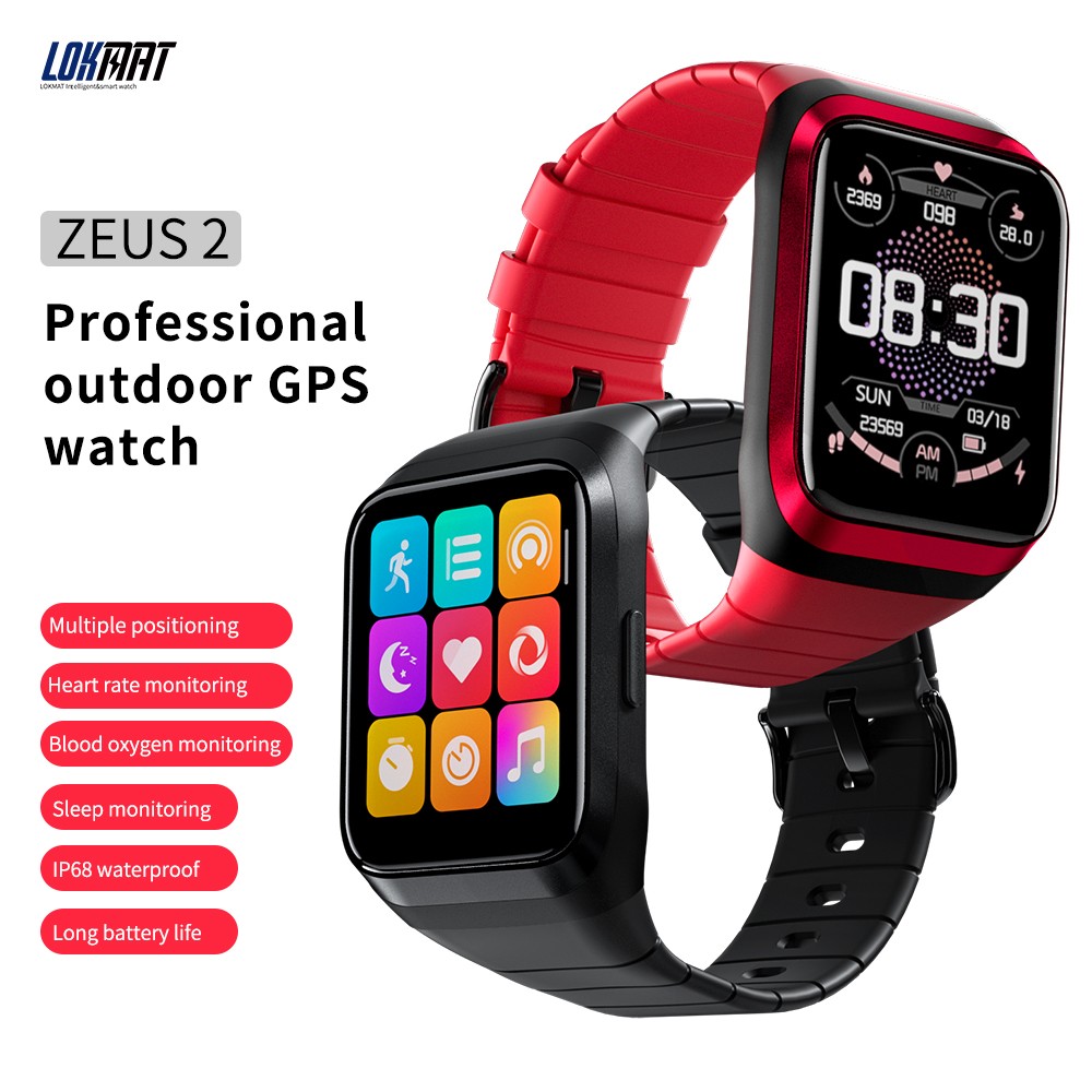 LOKMAT ZEUS 2 Smartwatch 1.69'' TFT Full Touch Screen Red