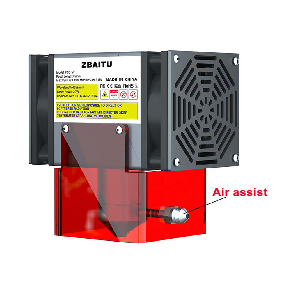 ZBAITU 20W Laser Module with Air Assist,