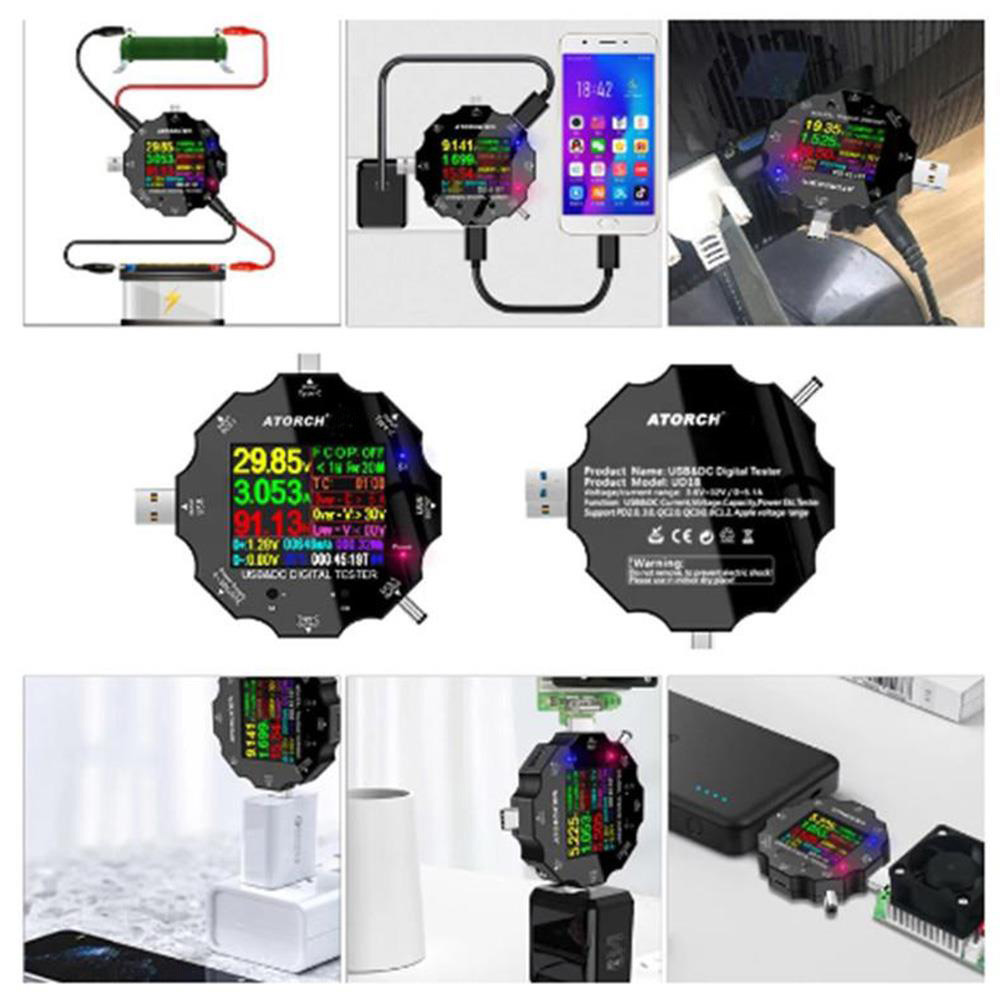 ATORCH UD18 Mobile Phone Charging Detector Black
