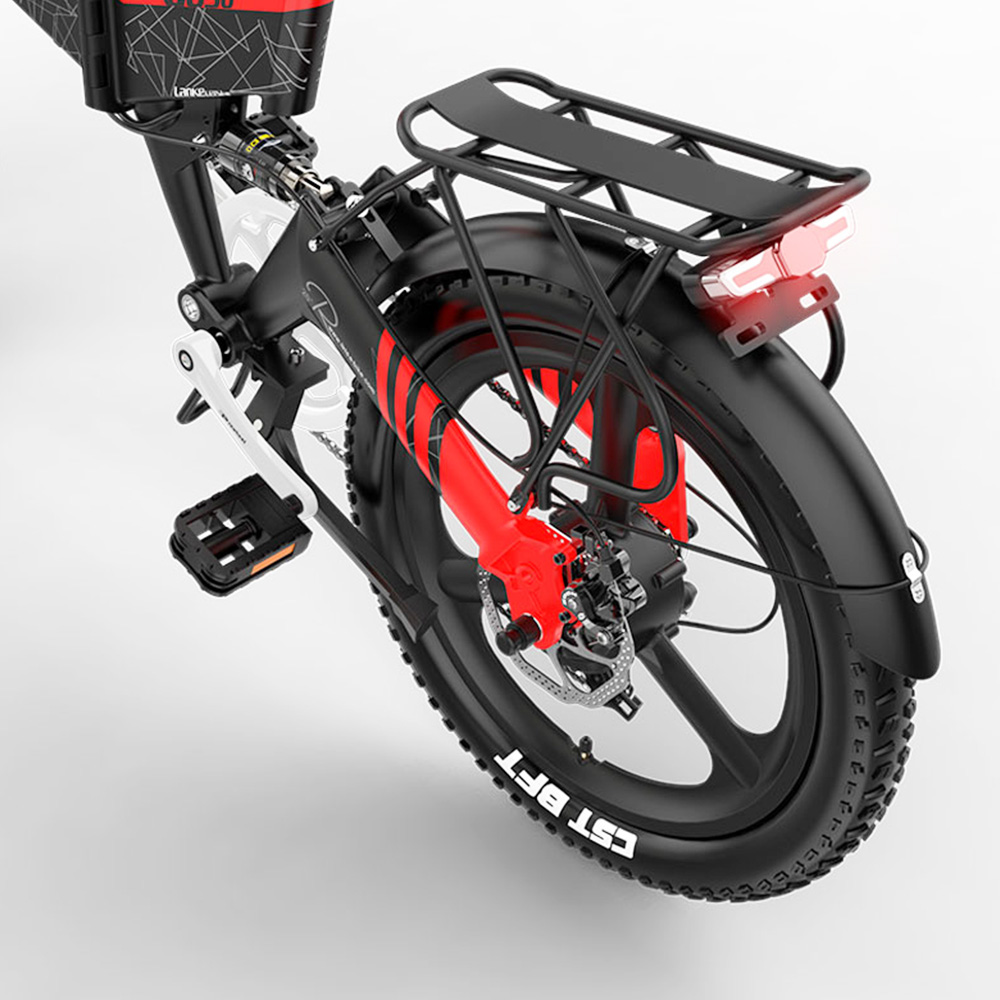 LANKELEISI G650 Electric Folding Bike 400W Motor Red