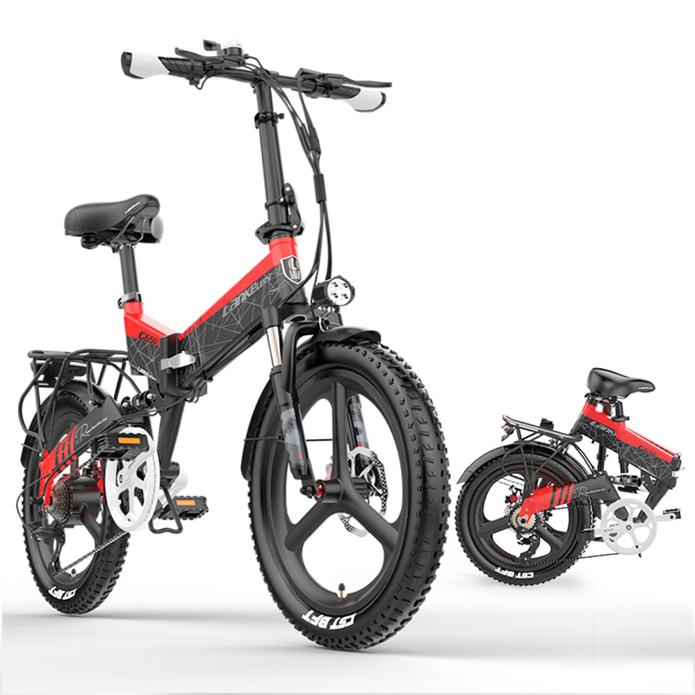 LANKELEISI G650 Electric Folding Bike 400W Motor Red