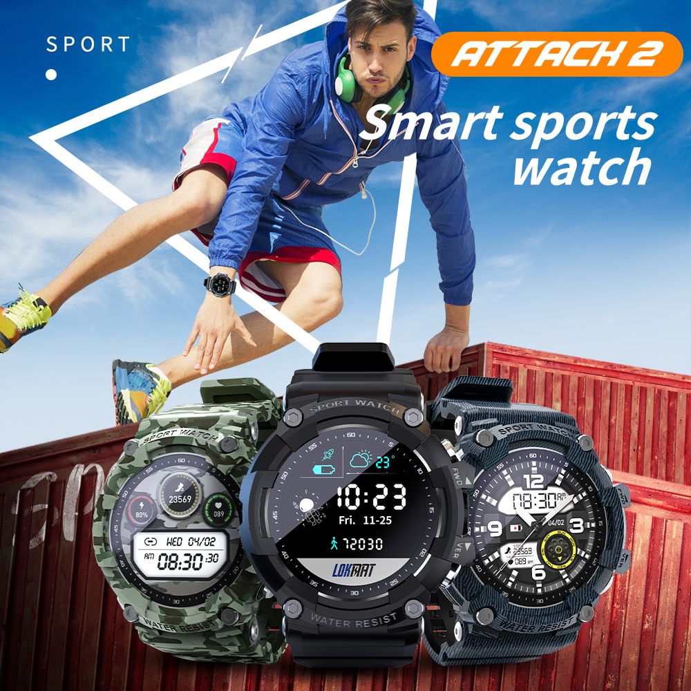 LOKMAT ATTACK 2 Smartwatch 1.28'' TFT LCD Screen Bluetooth 5.1 Black