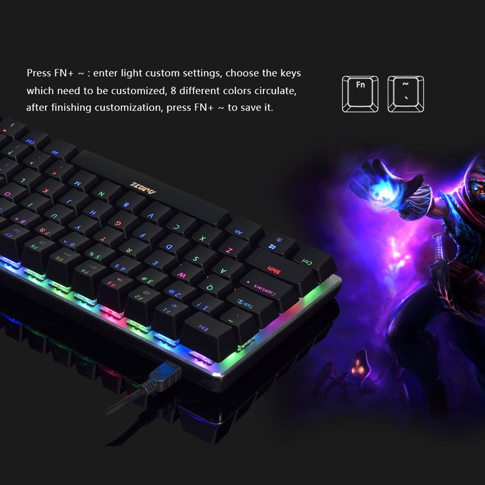 Ajazz AK33 Ergonomic Mechanical Keyboard Black