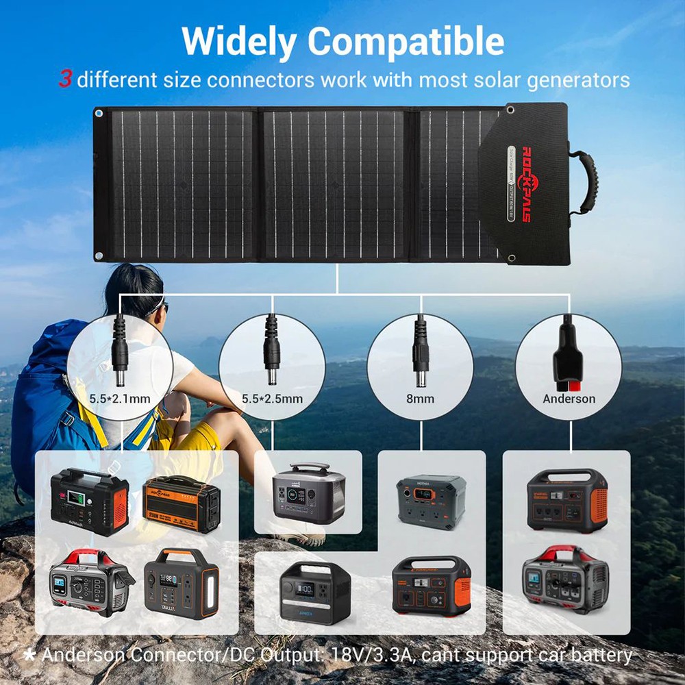 ROCKPALS RP081 60W Portable Solar Panel With Bracket