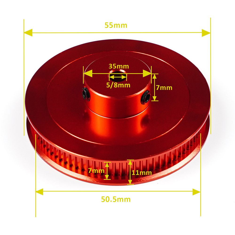 TWO TREES 3D Printer Parts VORON V2.4 80 Teeth Red