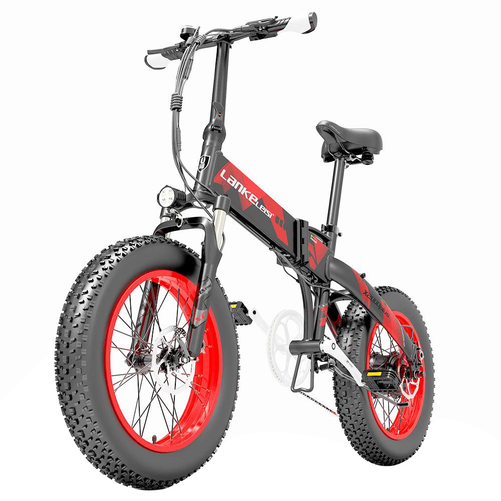LANKELEISI X2000 PLUS Folding Electric Bike 12.8Ah 48V 1000W - Red