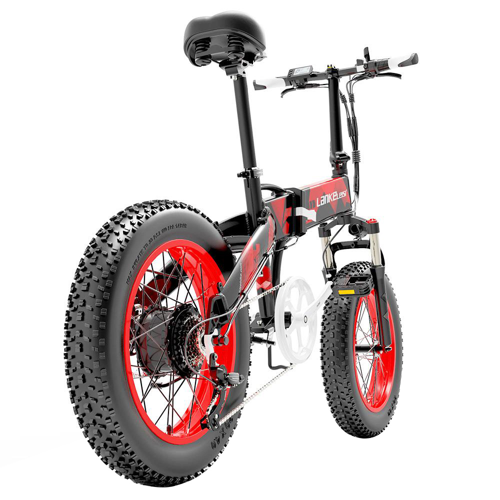 LANKELEISI X2000 PLUS Folding Electric Bike 12.8Ah 48V 1000W - Red