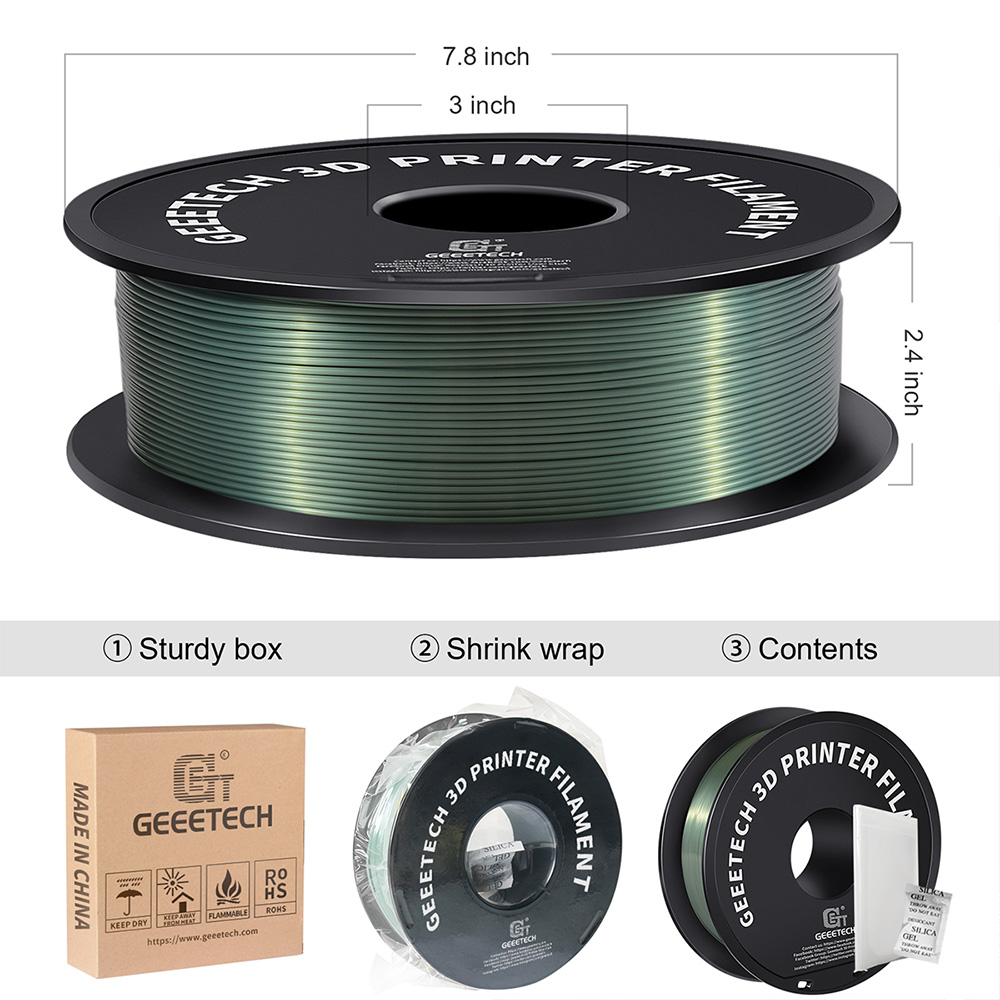 Geeetech Silk PLA Filament for 3D Printer Bronze