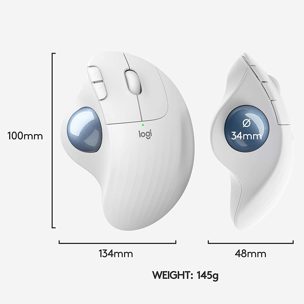 Logitech M575 Wireless Trackball Mouse White