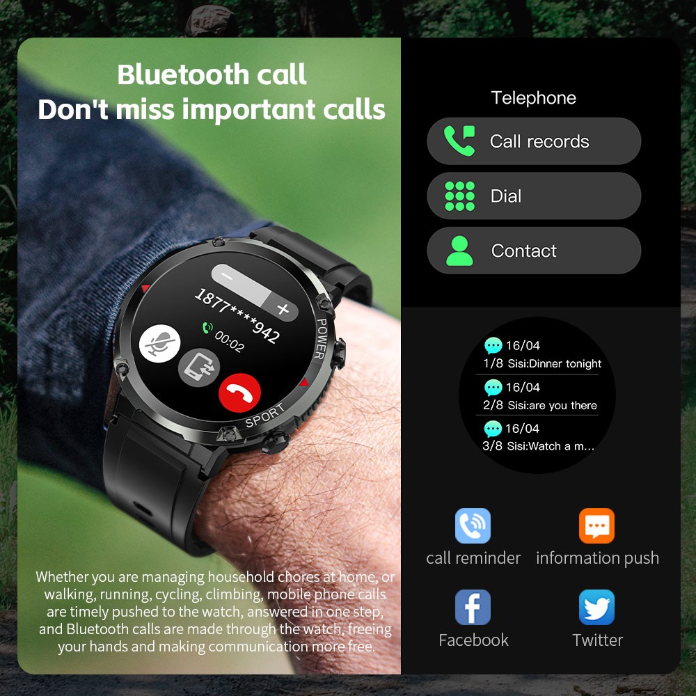 LOKMAT ZEUS PRO Bluetooth Calling Watch Black