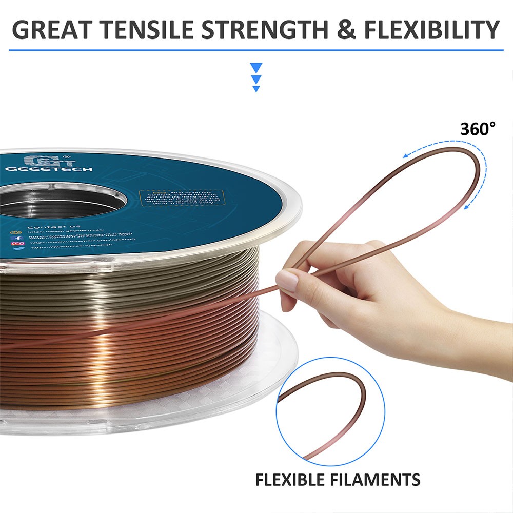 Geeetech Silk PLA Filament for 3D Printer Bronze Rainbow