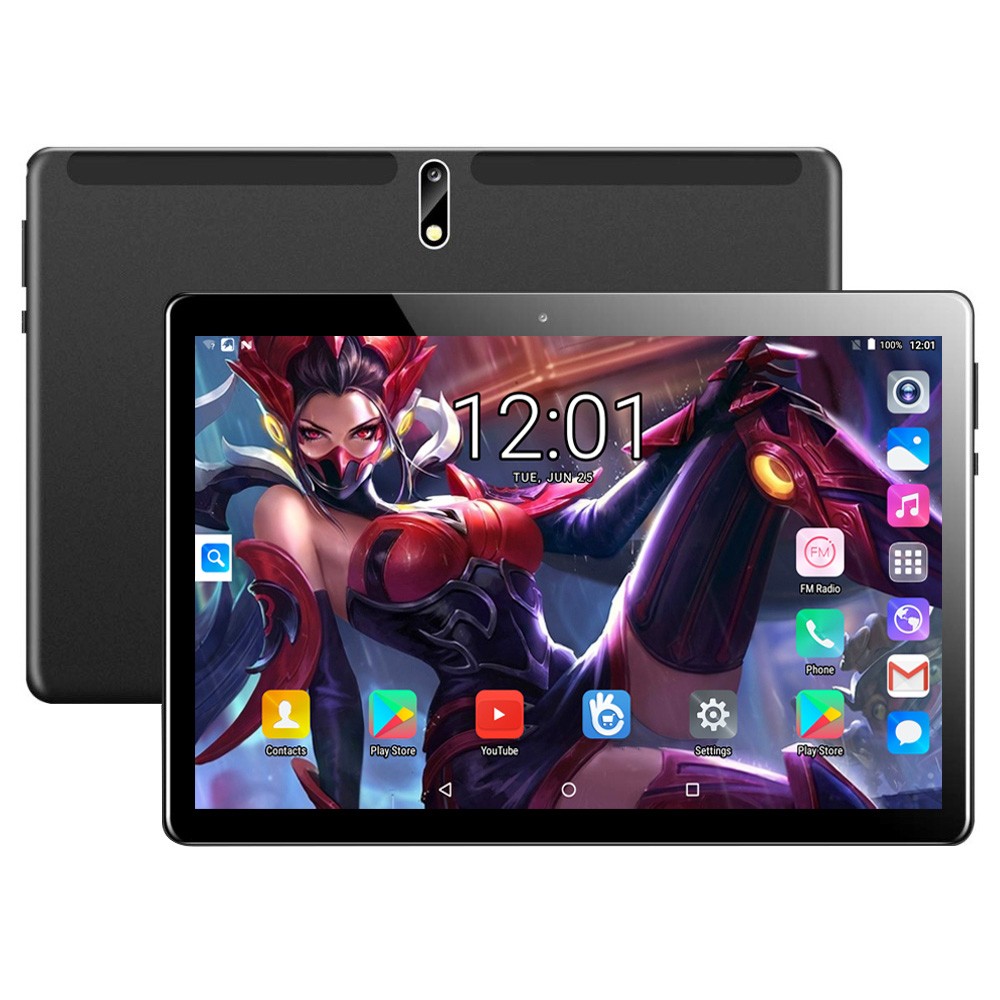 BDF M107 10.1 Inch 4G LTE Tablet with Leather Case Black