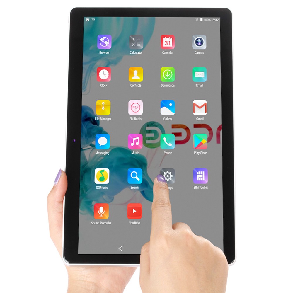 BDF M107 10.1 Inch 4G LTE Tablet with Leather Case Black