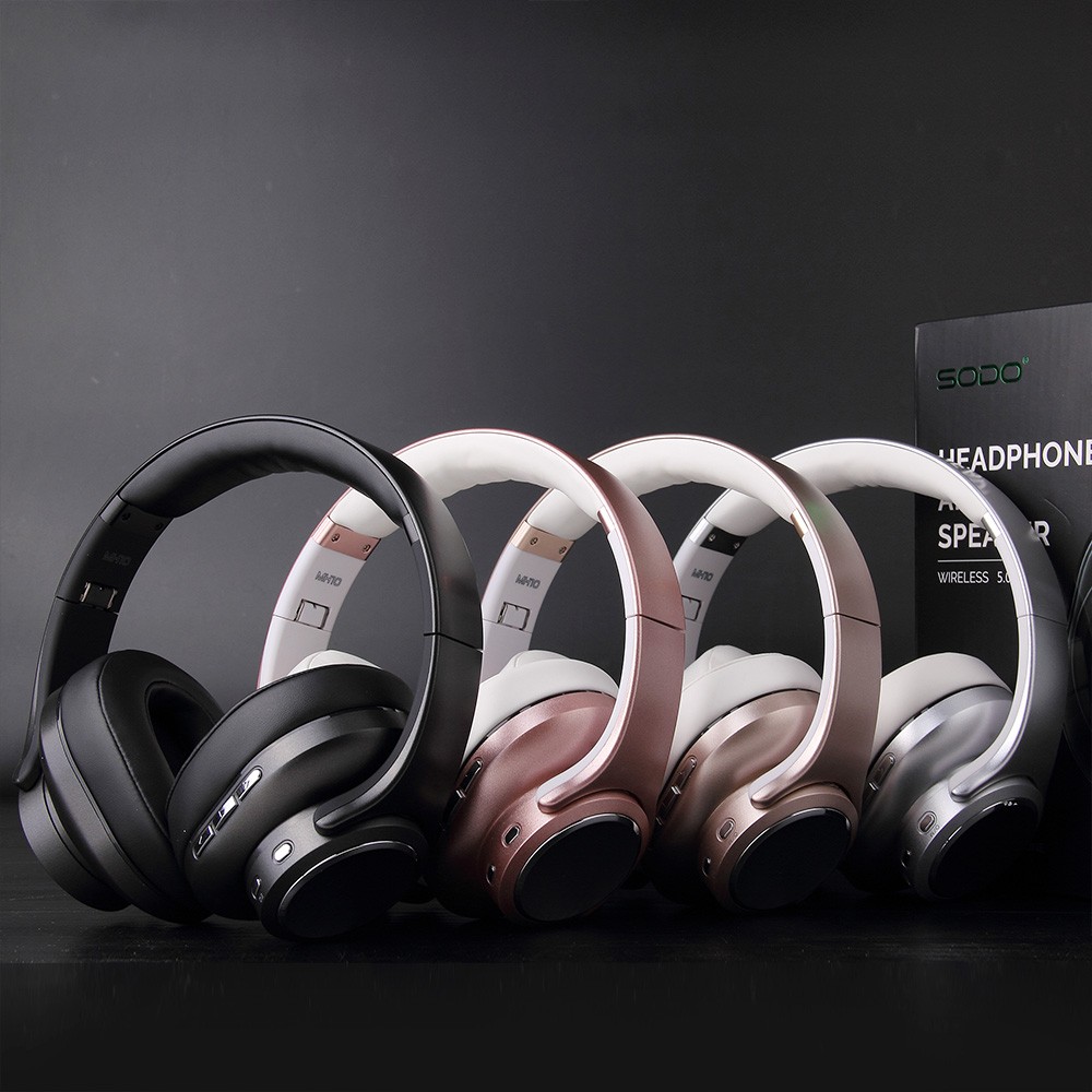 SODO MH10 2-in-1 Wireless Bluetooth On-Ear Headphone & Speaker Rose