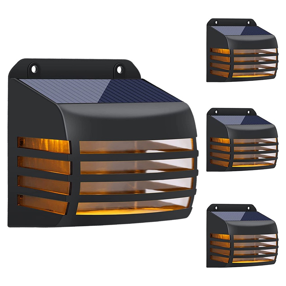 Solar LED Fence Lights Warm White Light 2Pcs