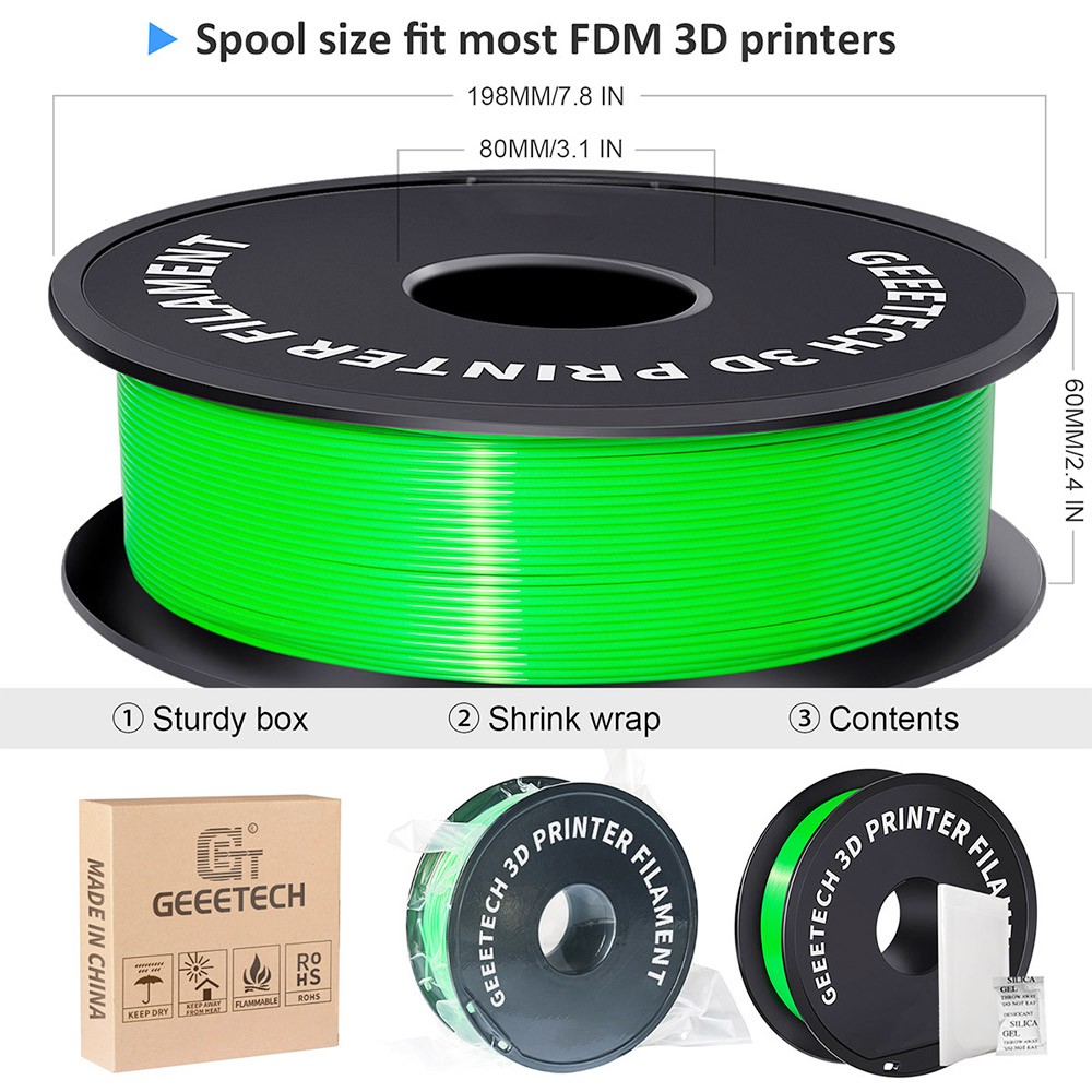 Geeetech PLA Filament for 3D Printer Green