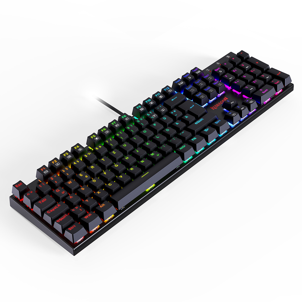 Redragon 105-Key Mechanical Keyboard RGB Backlit German Layout