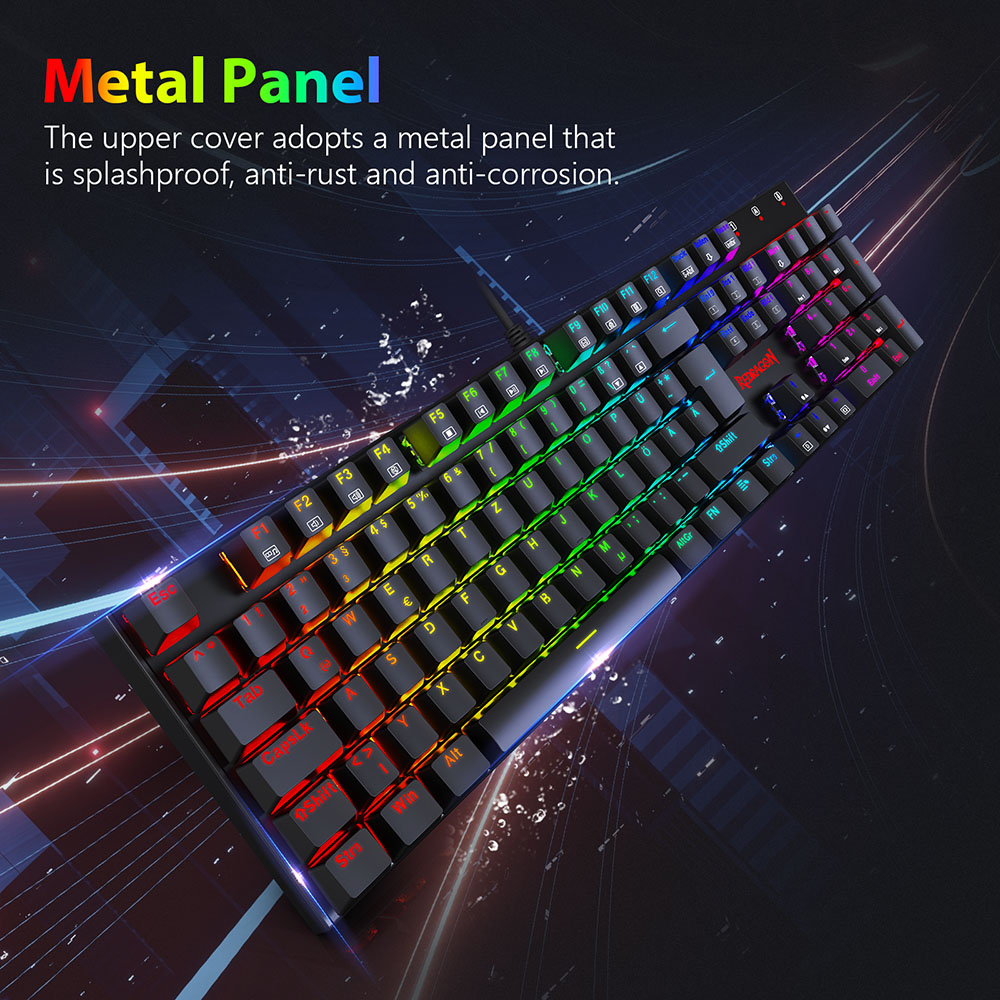 Redragon 105-Key Mechanical Keyboard RGB Backlit German Layout
