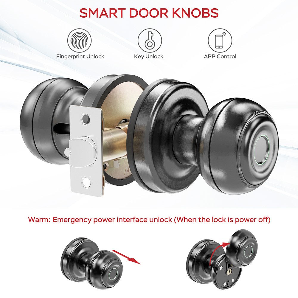 Geek Chef GeekTale K01-01 Smart Fingerprint Door Knob Black