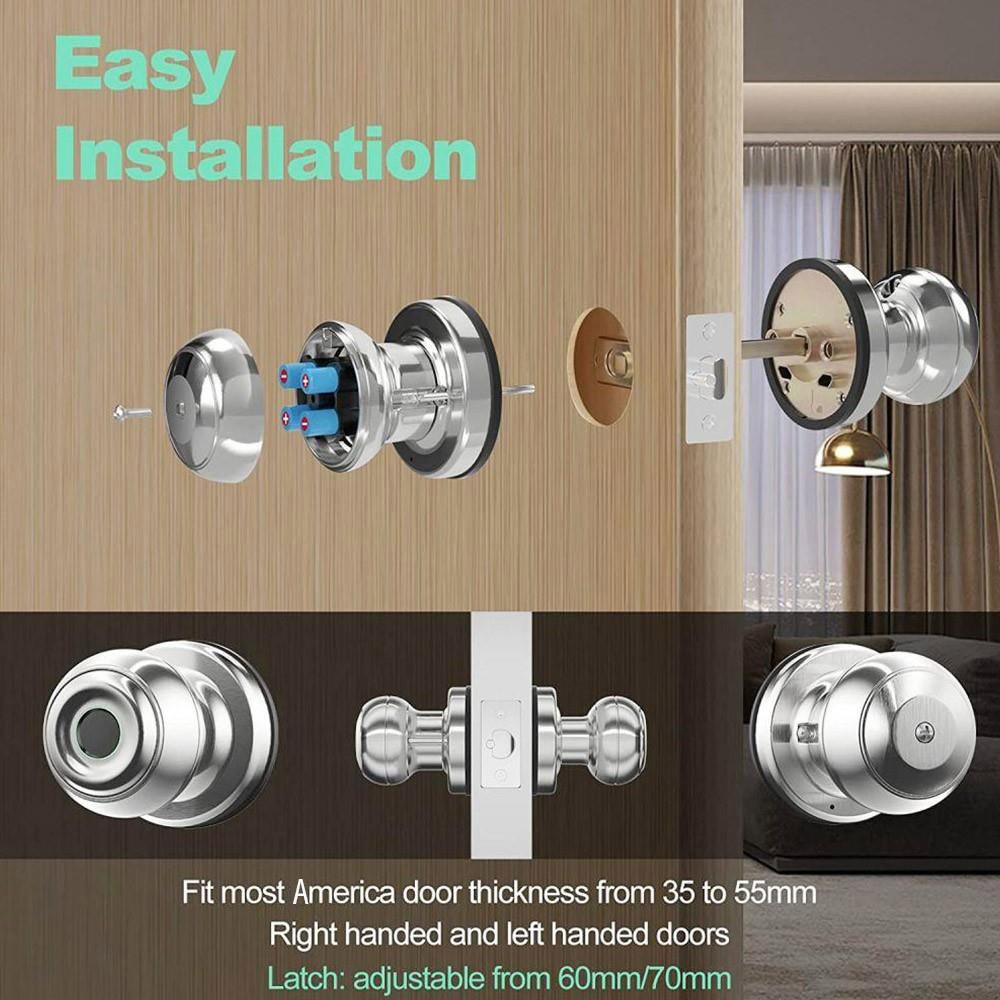 Geek Chef GeekTale K01-05 Smart Fingerprint Door Knob Silver